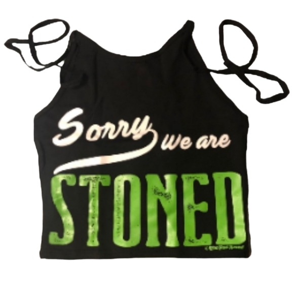Too Fast | Tops | Too Fast Sorry We Are Stoned Crop Halter Top | Poshmark